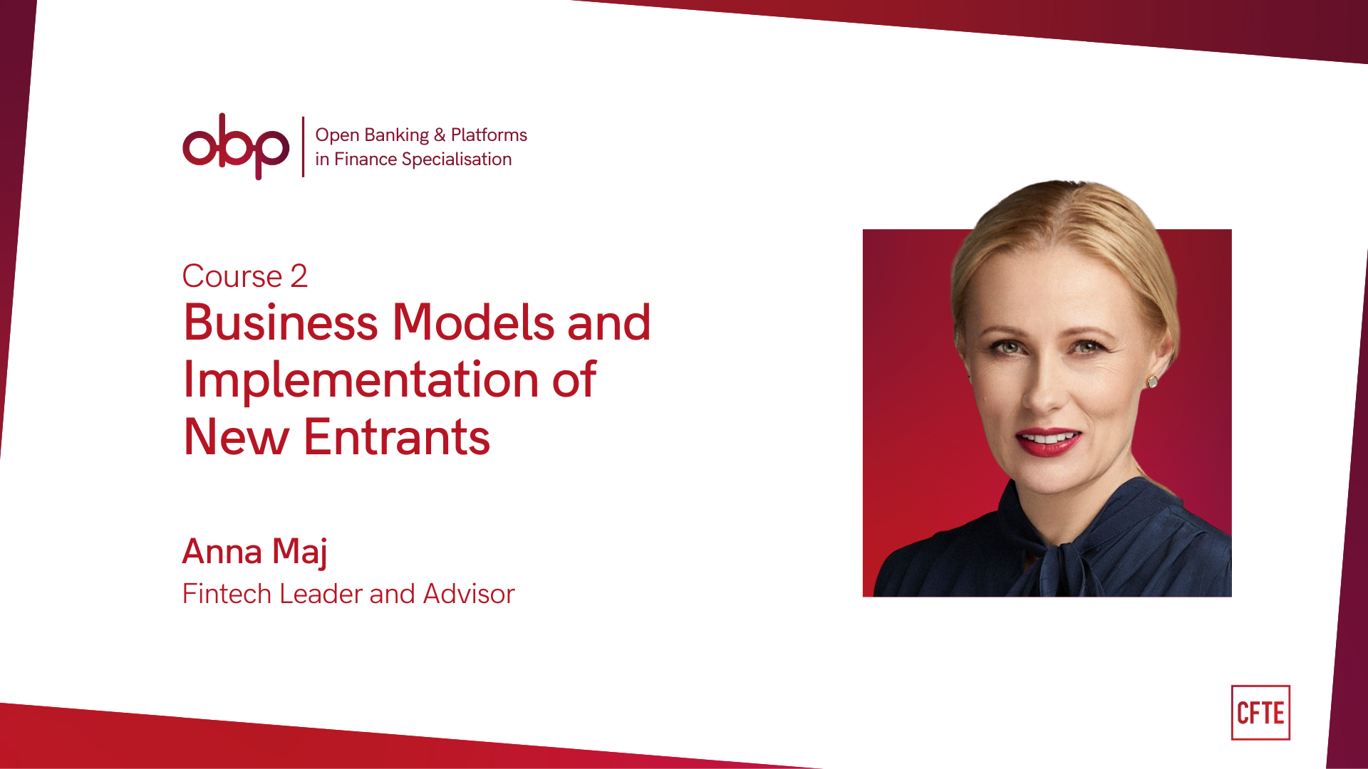 Open Banking & Platforms in Finance course: Business Models for Startups