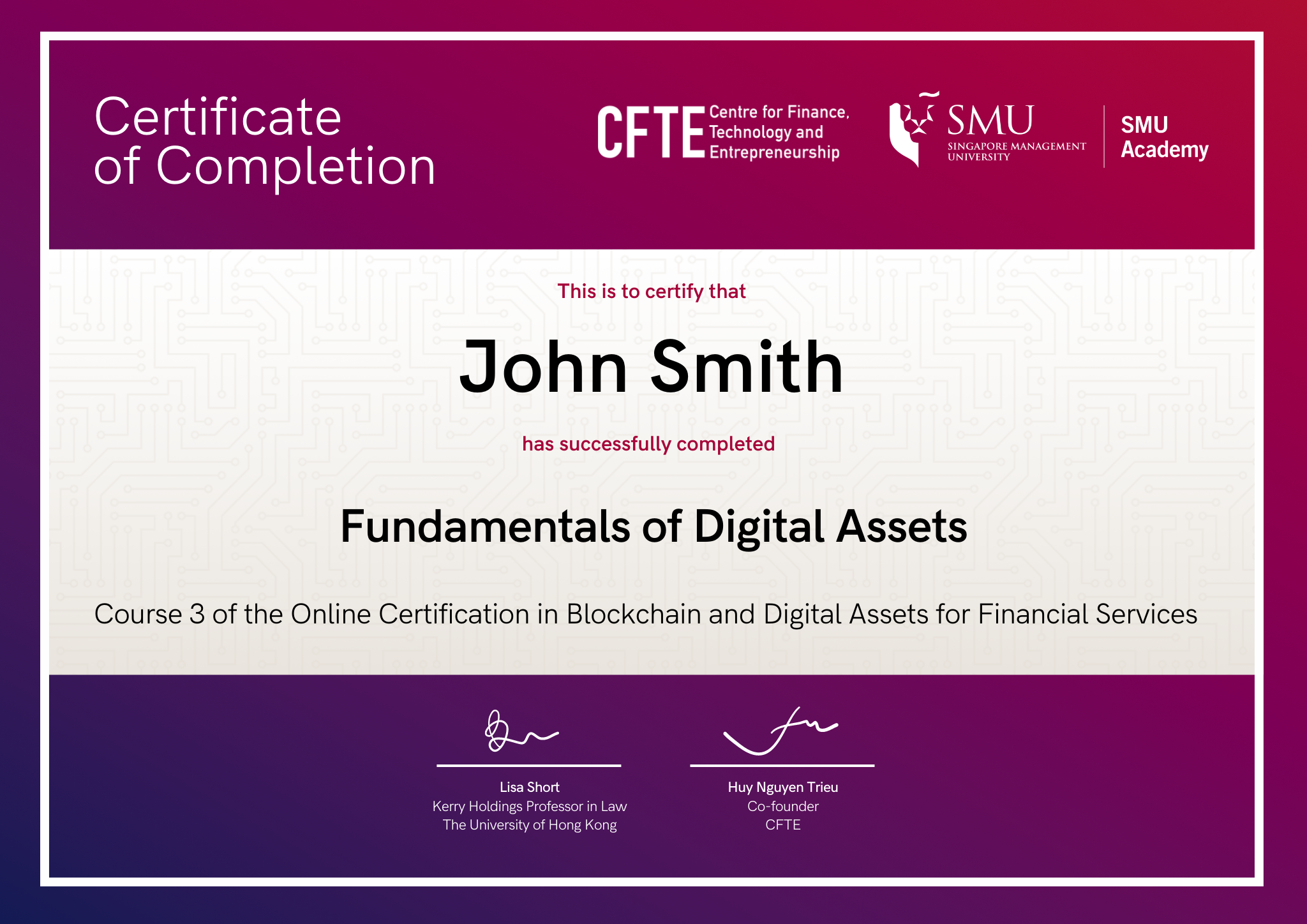 Fundamentals of Digital Assets - Online Certification - CFTE