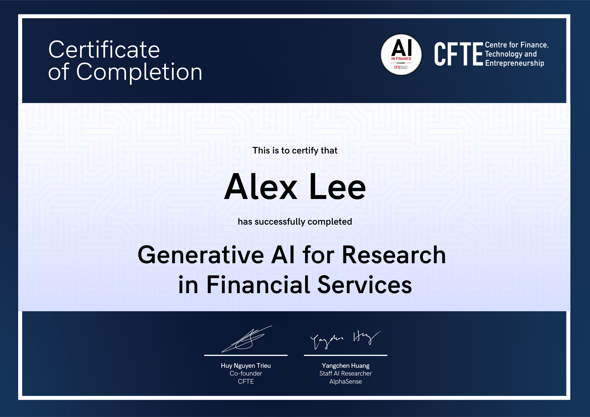 Generative AI for Research in Financial Services - Online Course - CFTE