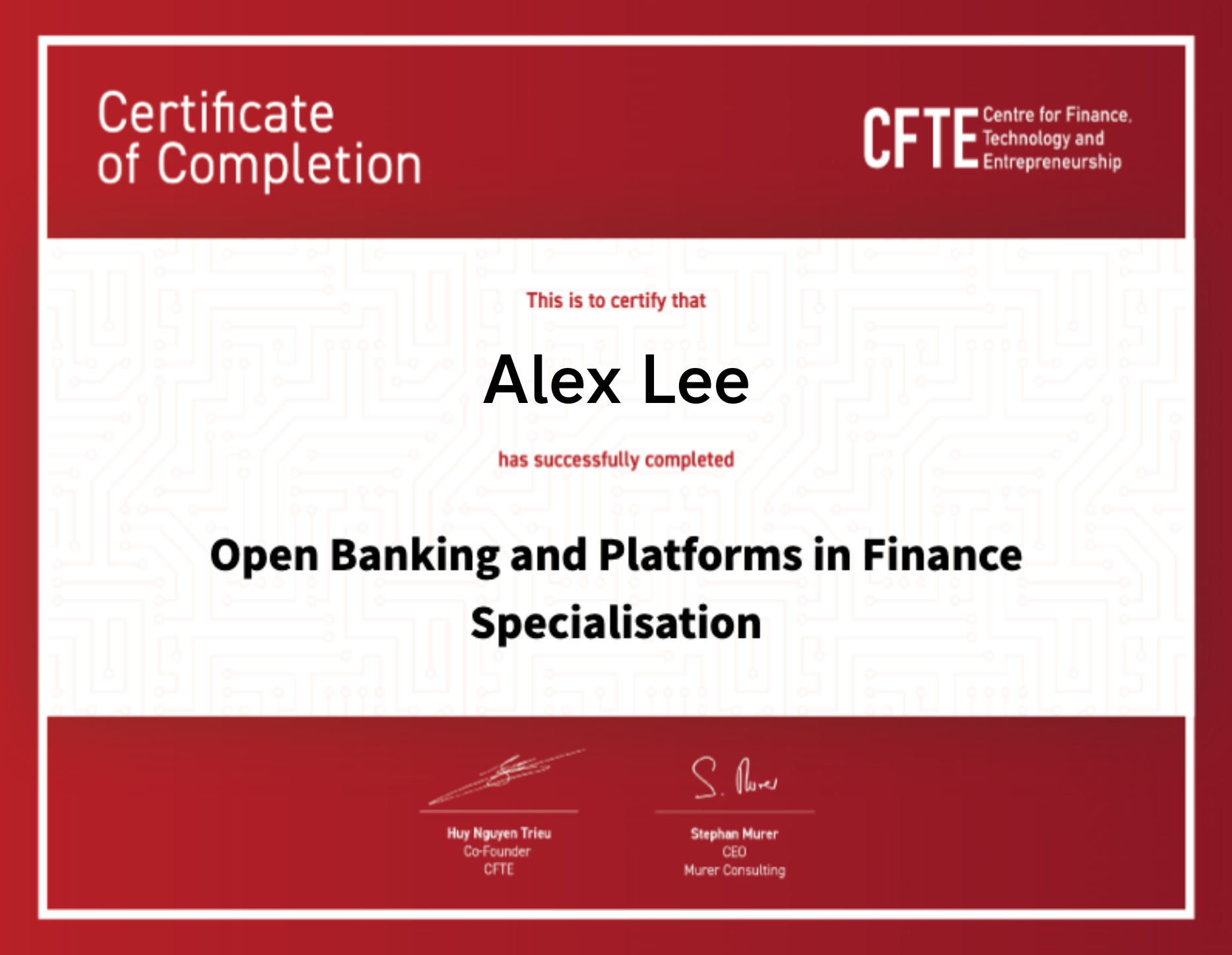 Open Banking and Platforms in Finance Specialisation - CFTE