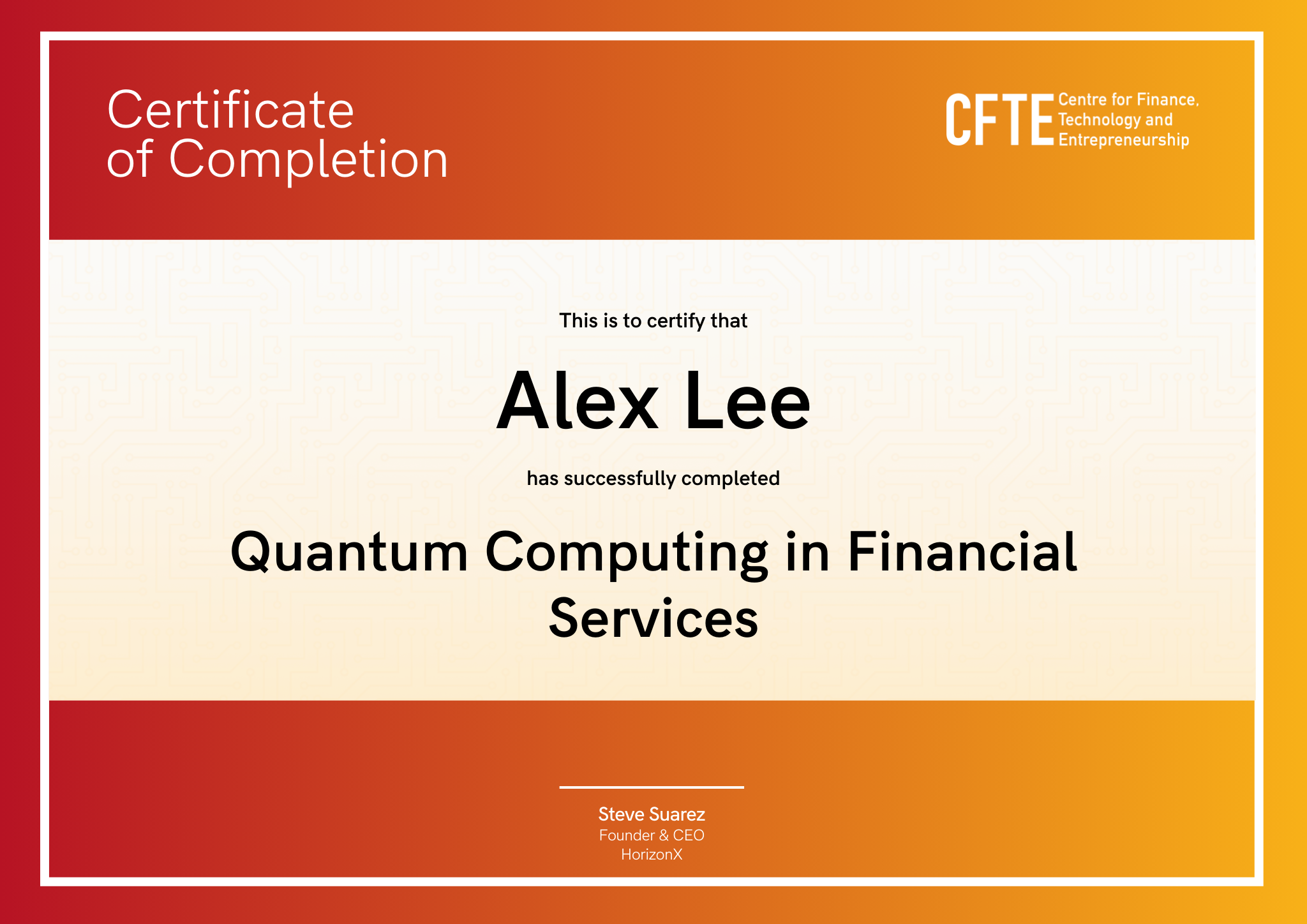 Quantum Computing in Financial Services Online Course - CFTE